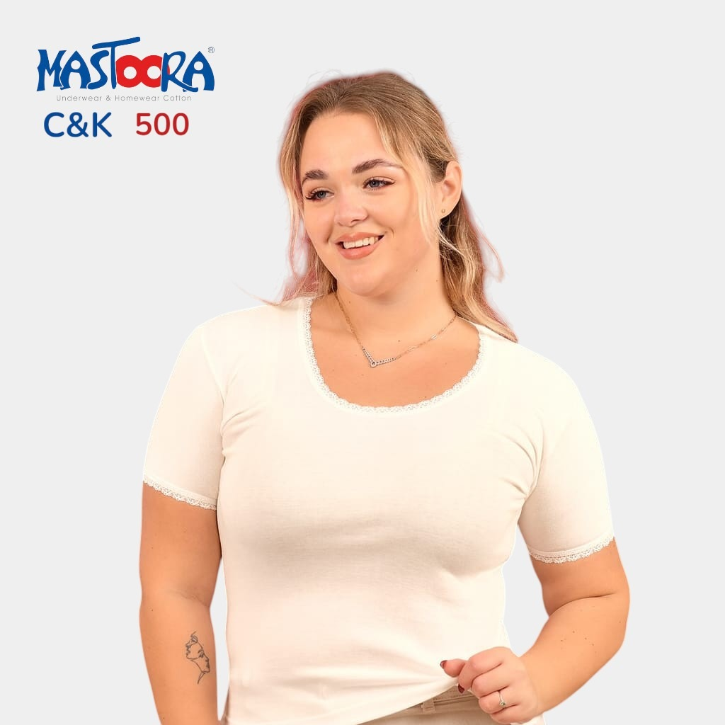 تيشيرت 500 C&K نص كم بدانتيل