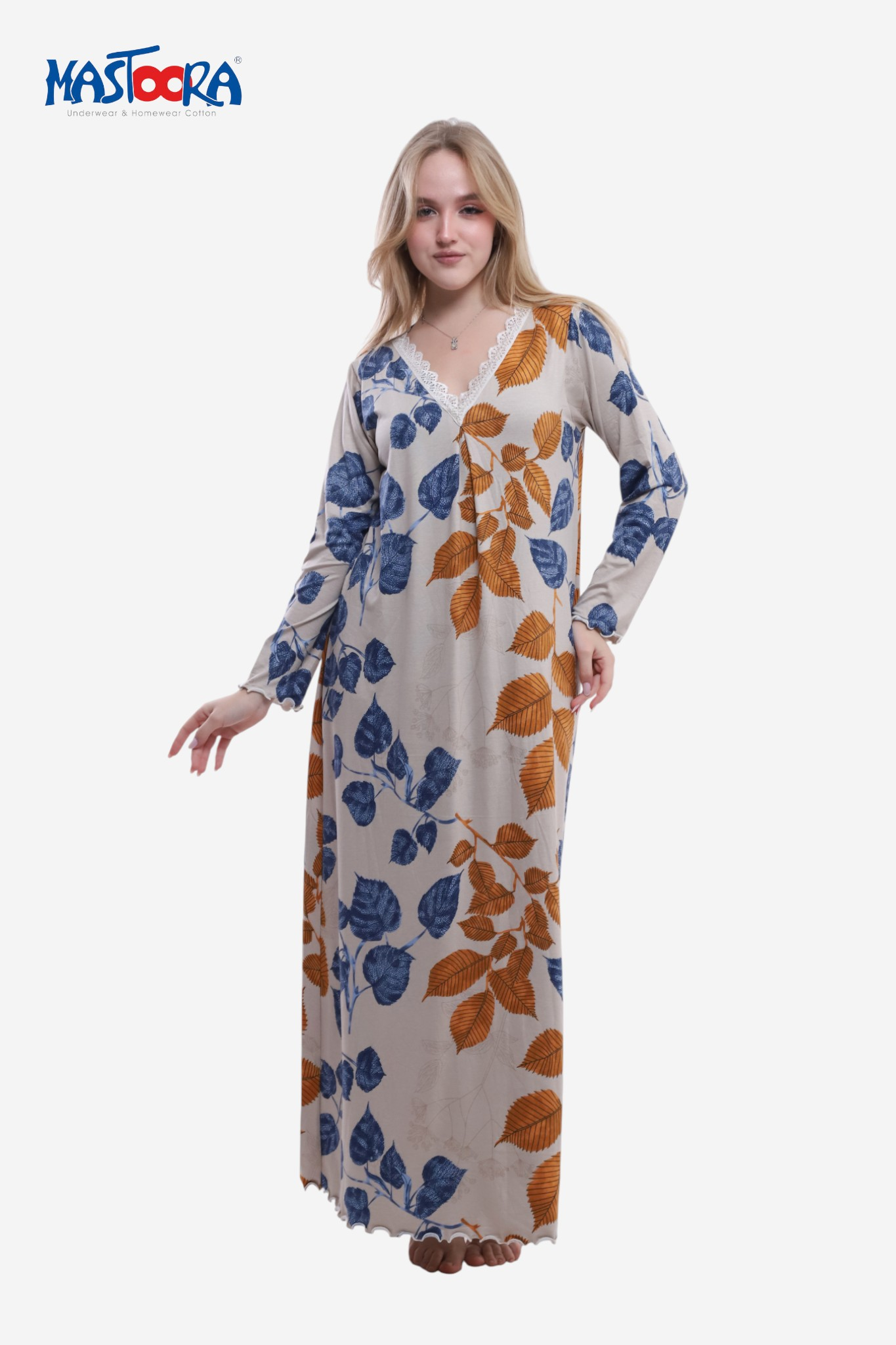 Women's jalabiya, viscose fabric, with sleeves 104
